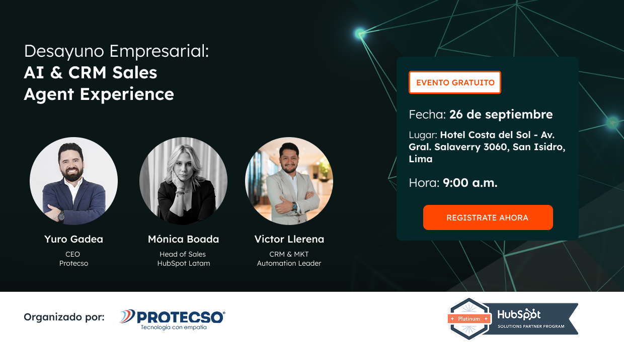 AI & CRM Sales Agent Experience | Evento HubSpot & Protecso